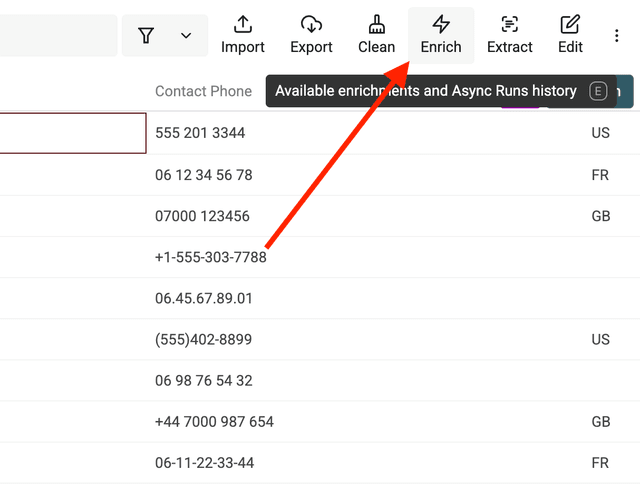 Clean phone numbers from a Excel/CSV file - In Bulk - Datablist