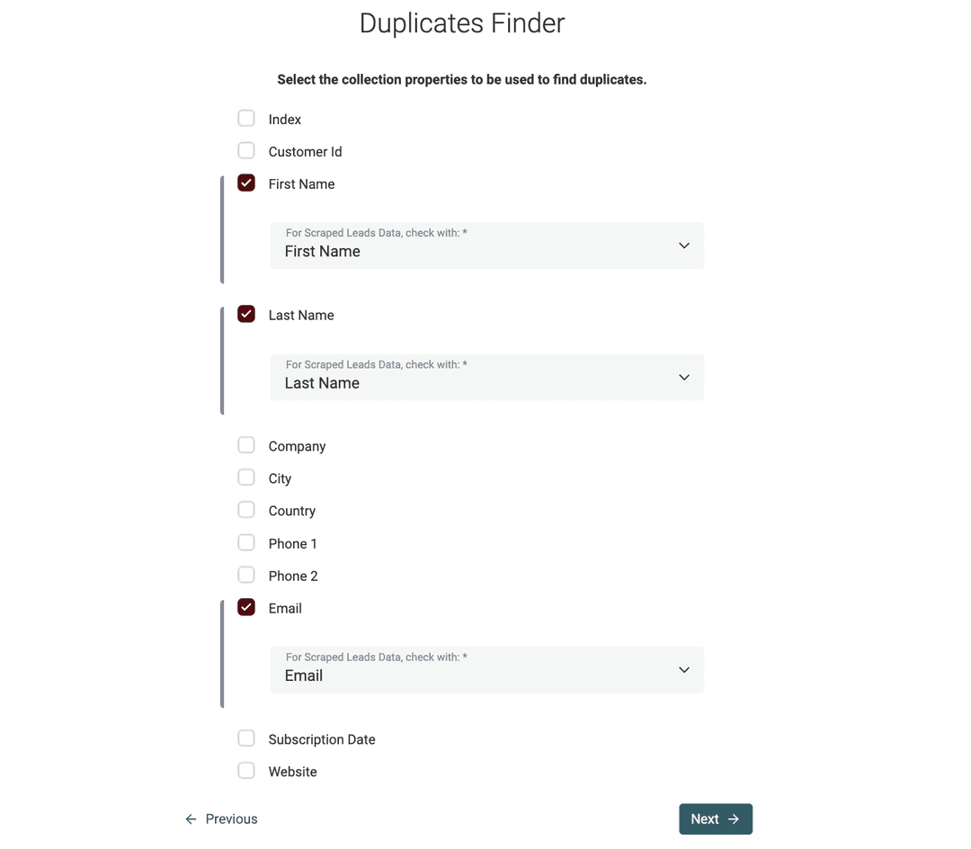Free Data Matching Online tool - Datablist