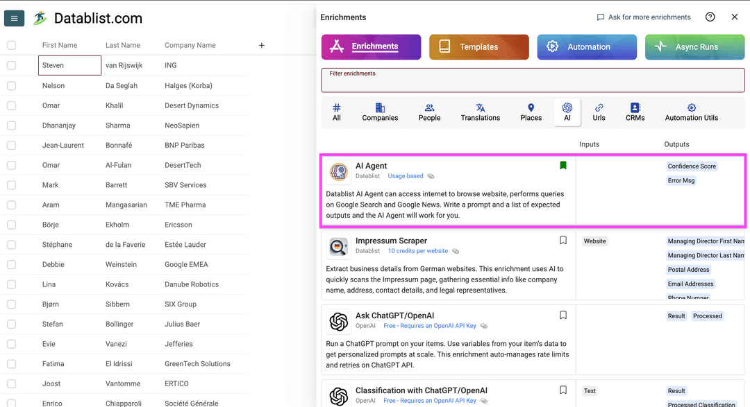 Automating Google Searches on a Excel file with AI (4 Steps) - Datablist