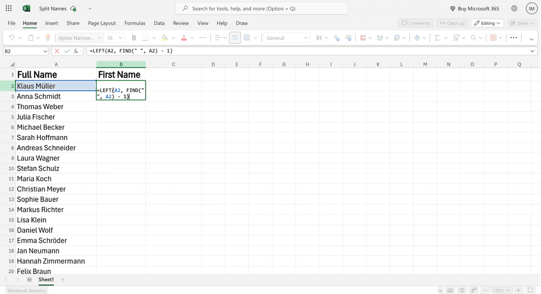 Free AI Method: How To Separate Names in Excel - Datablist