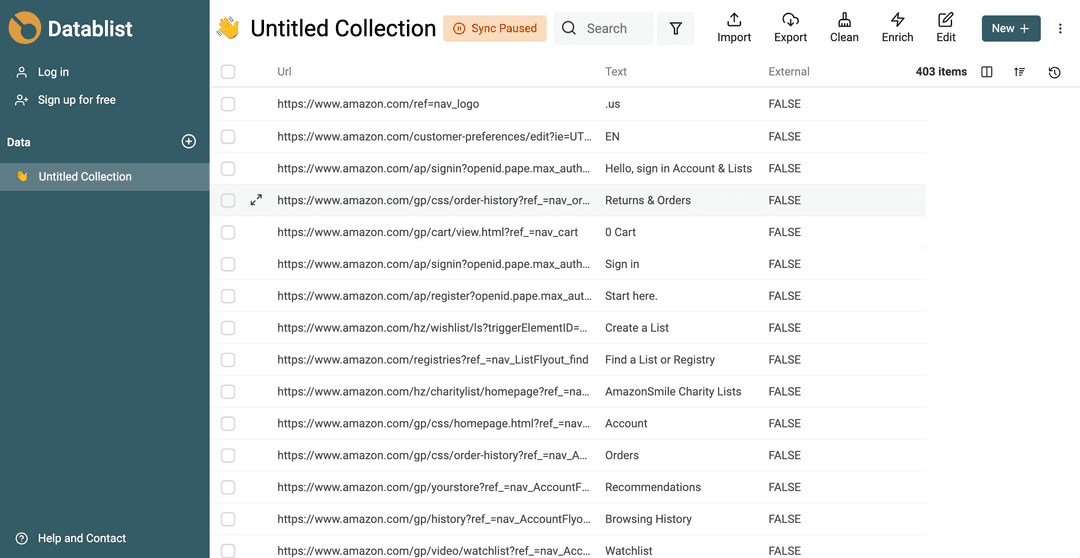 Extracy all URLs from a webpage - Datablist - Datablist