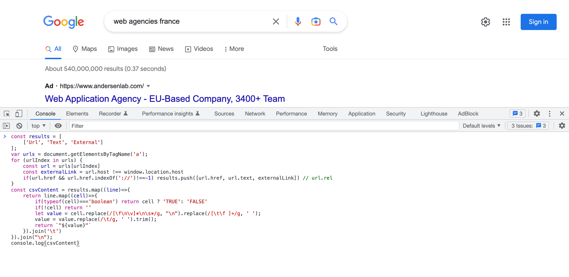Extracy all URLs from a webpage - Datablist
