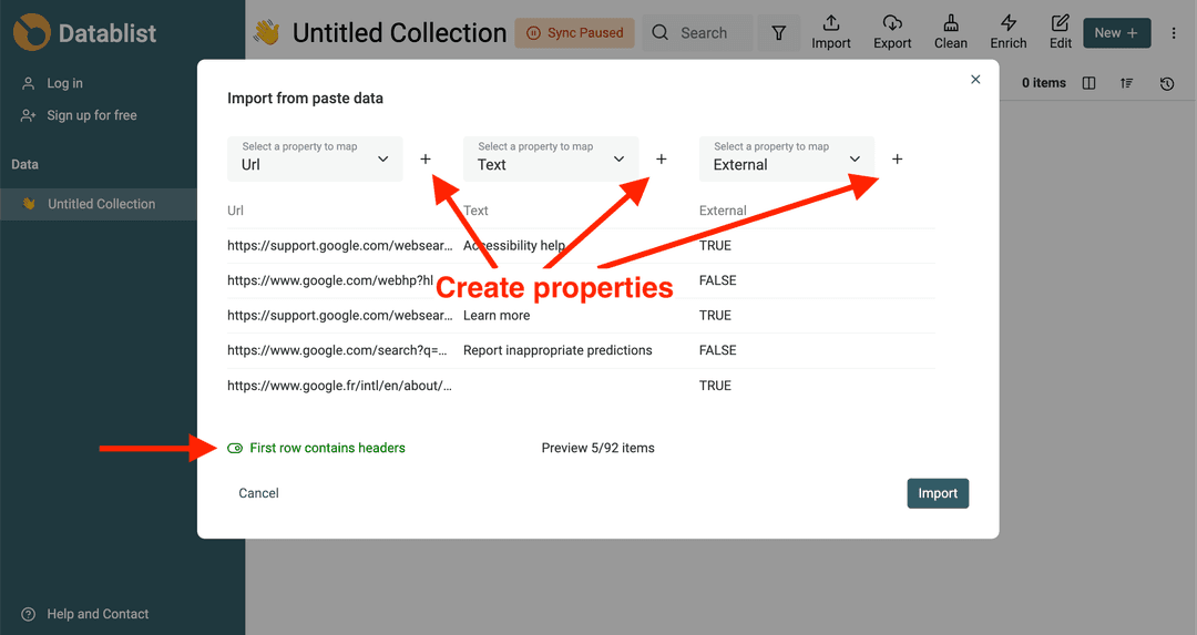 Extracy all URLs from a webpage - Datablist - Datablist