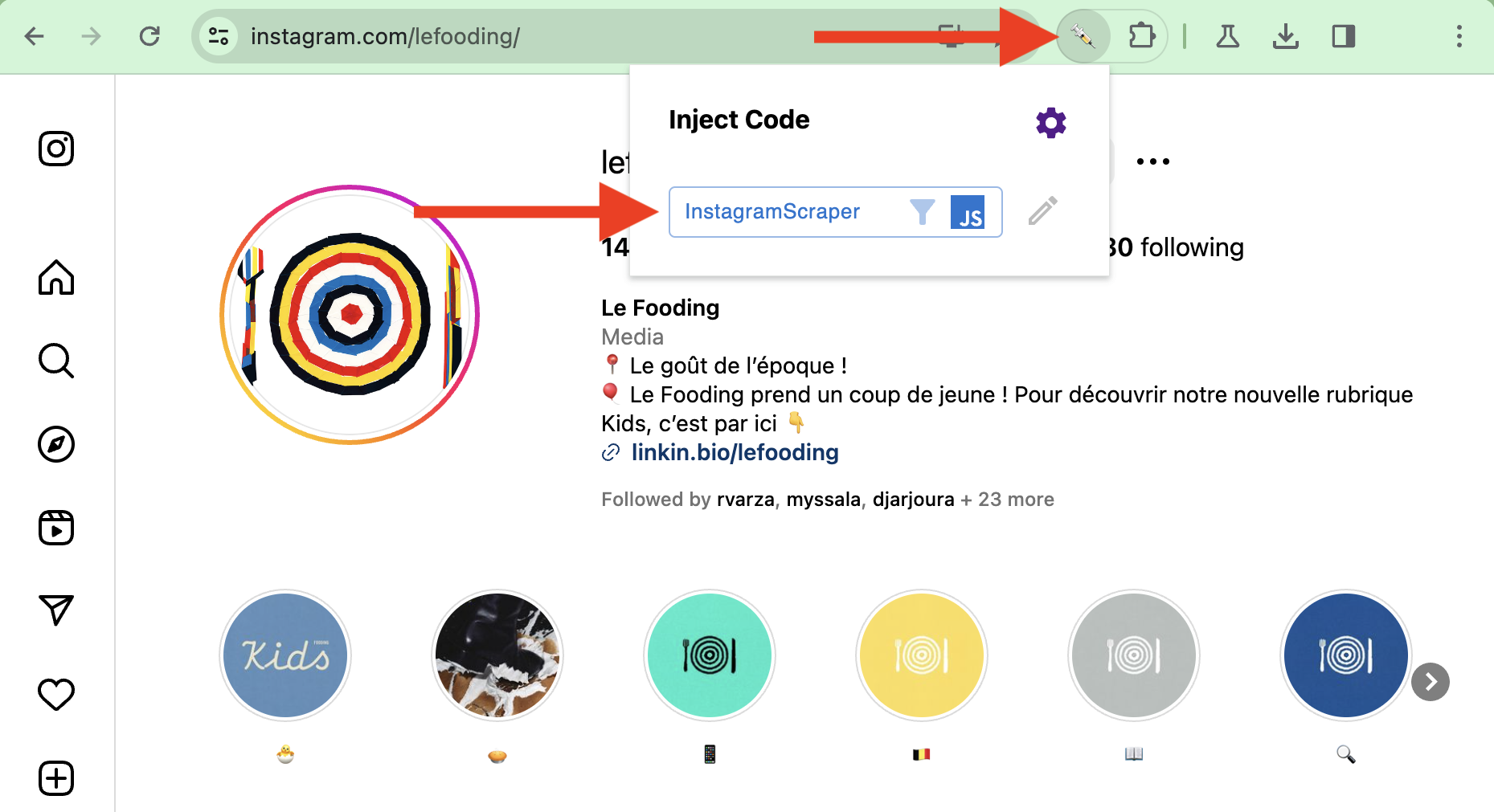 Scrape Instagram followers, following list and post authors for free and enrich them